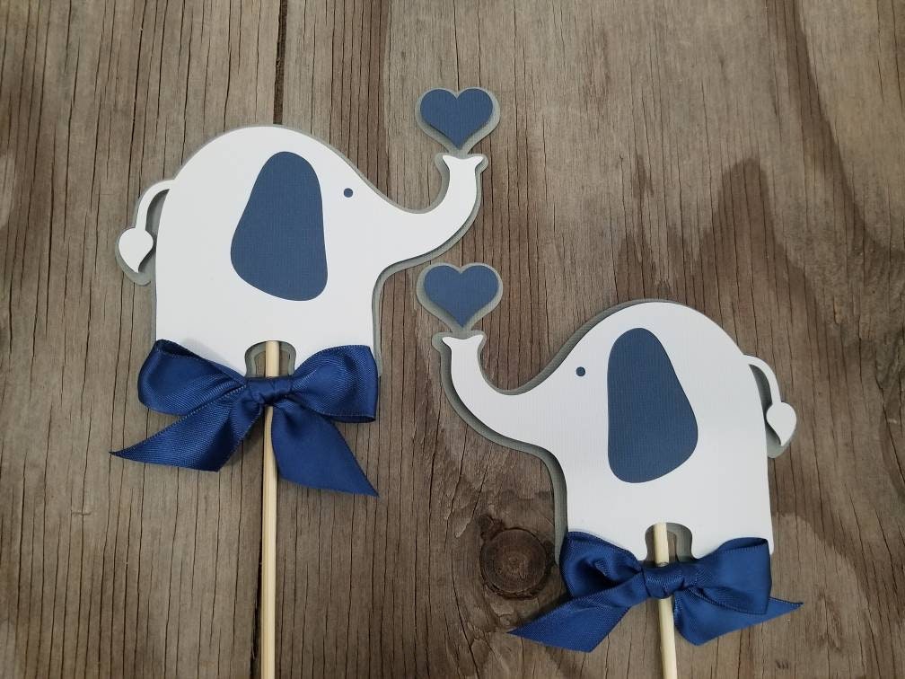 Navy Blue Baby Elephant Centerpiece-pink Elephant Baby Shower | Etsy