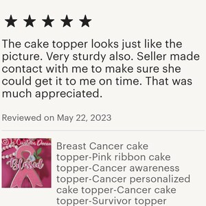 Breast Cancer Cake Topper-pink Ribbon Cake Topper-cancer Awareness ...