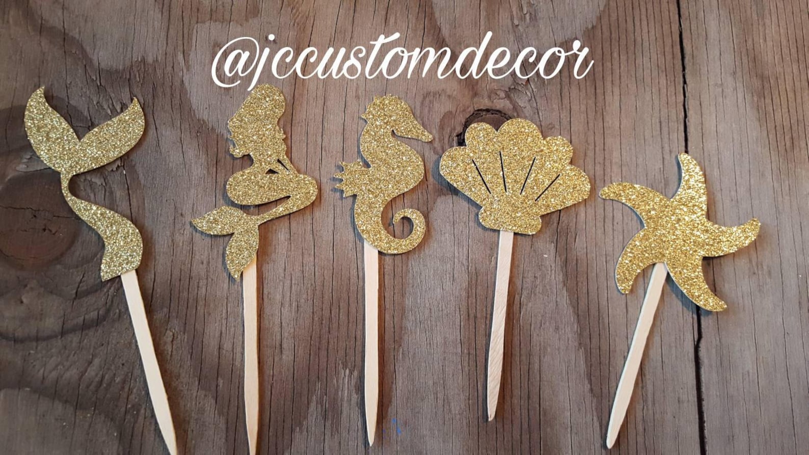 Mermaid Cupcake Toppers-mermaid Toppers-glitter Mermaid Toppers-mermaid ...