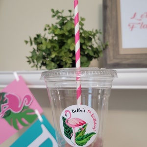 Flamingo Personalized Birthday Party Cups-flamingo Birthday Plastic ...