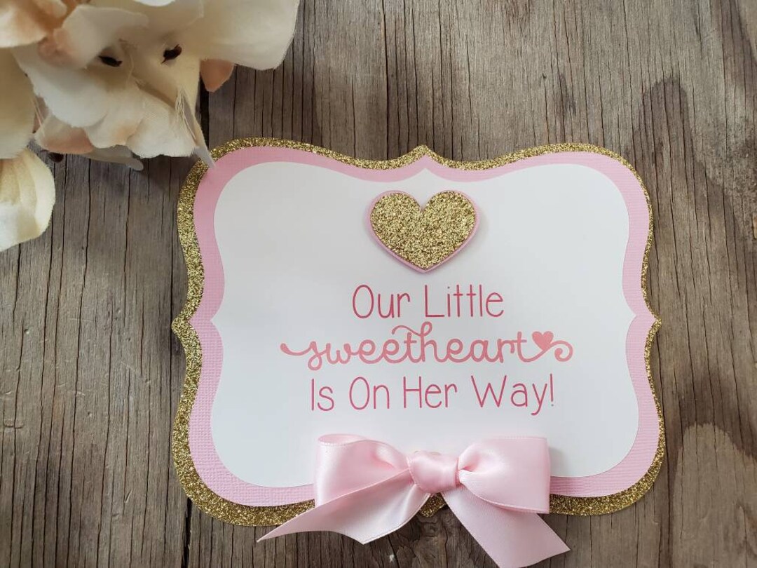 Baby Girl Sweetheart Diaper Cake Sign-baby Girl Centerpiece-girl Baby ...