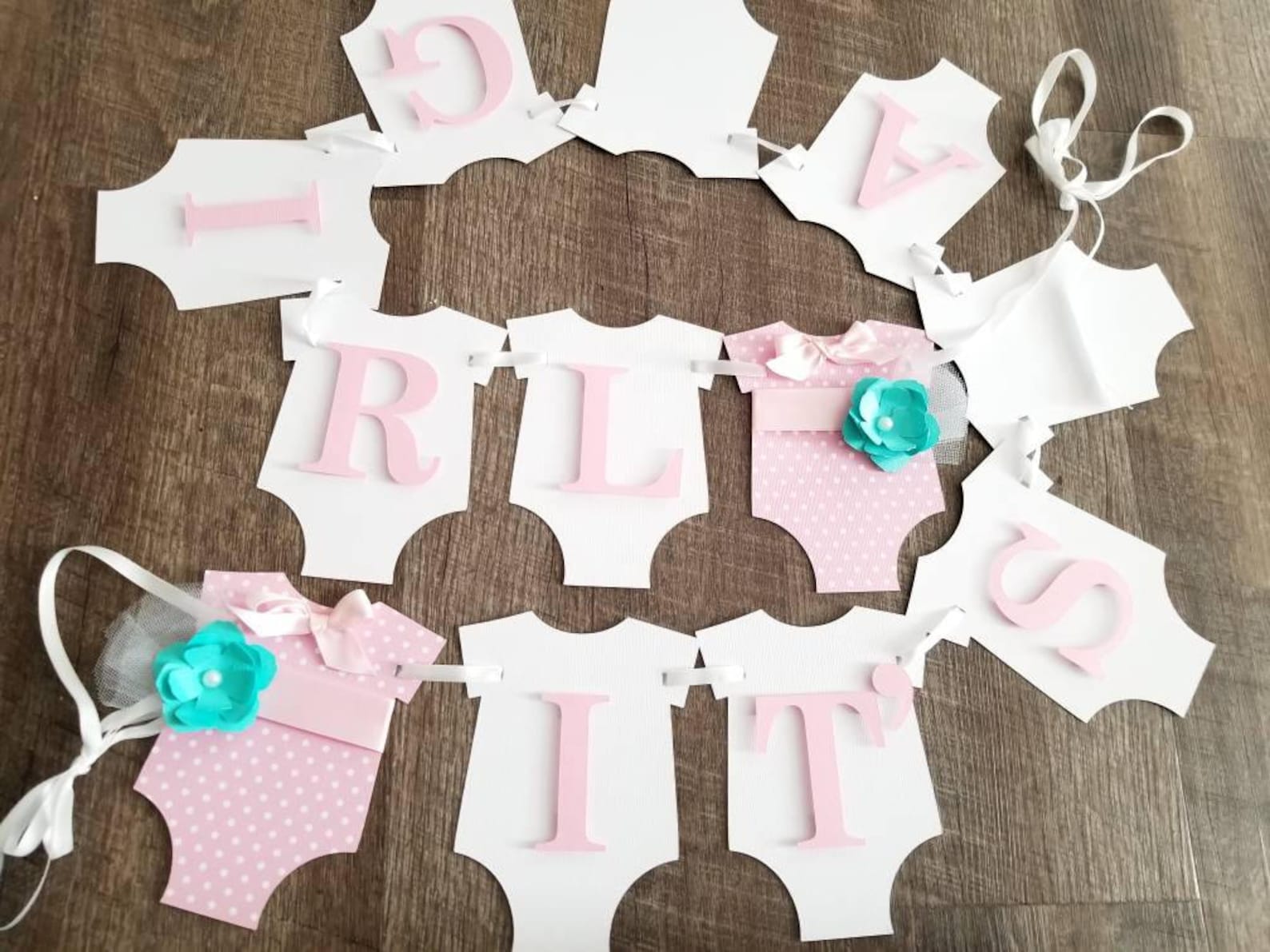 Baby Girl Onesie Banner-its A Girl Shower Banner-baby Girl Shower ...