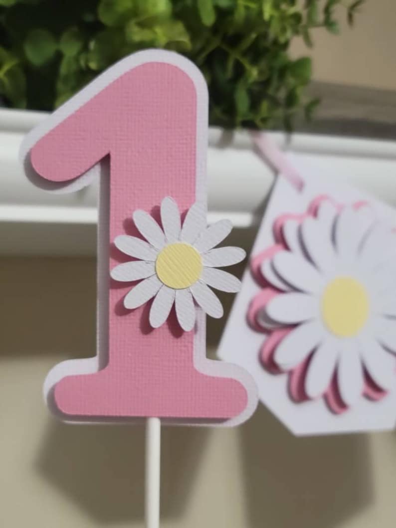 Daisy One Flower Cake Topper-one Daisy Cake Topper-daisy Theme | Etsy