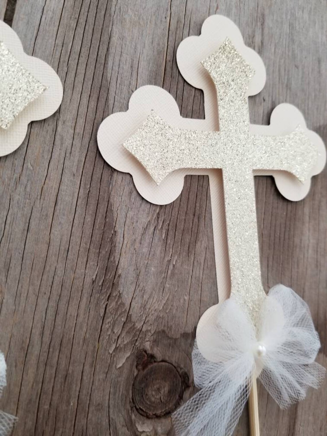 Gold Silver Cross Centerpiece-glitter Cross Picks-cross Centerpiece ...