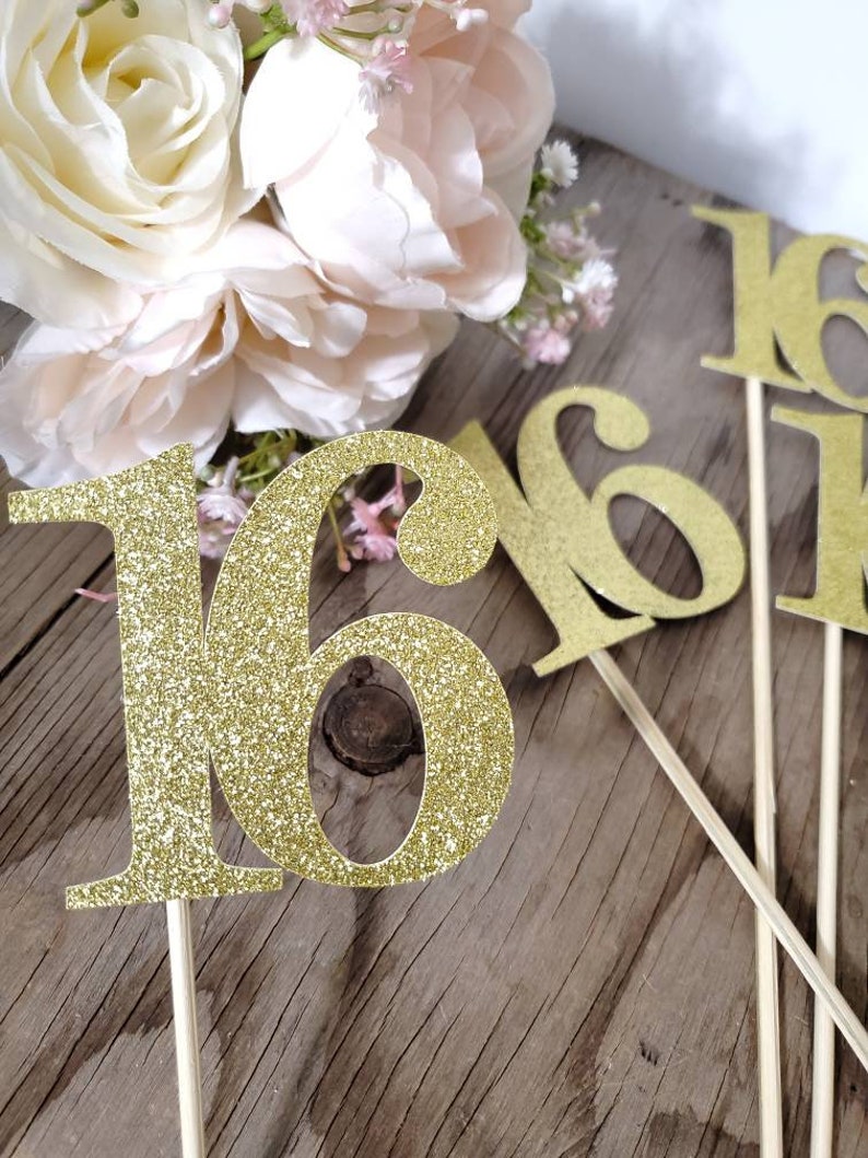16th Birthday Centerpiece-any Age Number Centerpiece-16 Number | Etsy