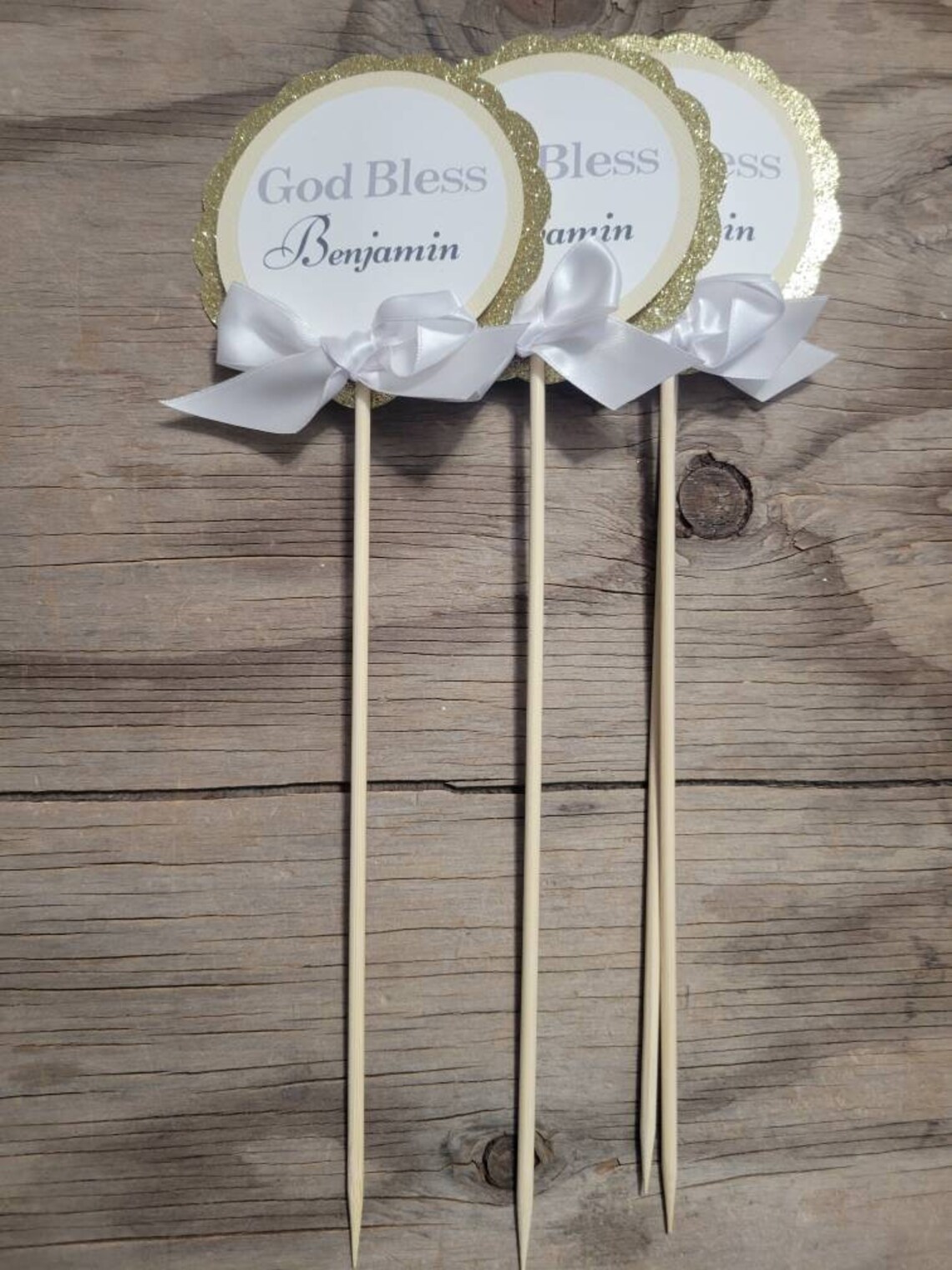 God Bless Centerpiece-god Bless Picks-god Bless Boy Girl Centerpiece ...