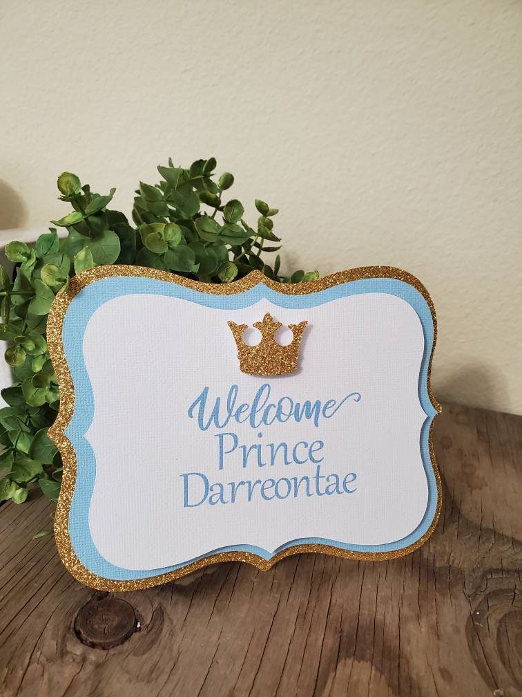 Prince baby theme diaper cake tag sign-Royal diaper cake tag | Etsy