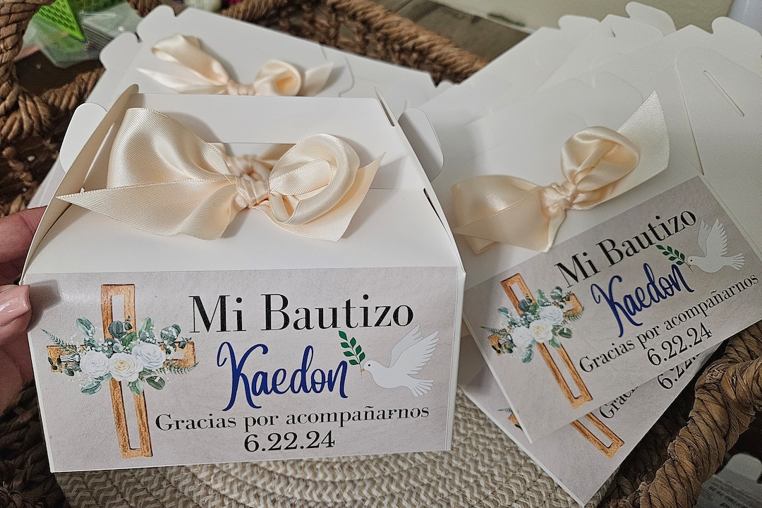 Mi Bautizo Boy Girl Gable Favor Box-mi Bautizo Cross Gable Box-mi ...