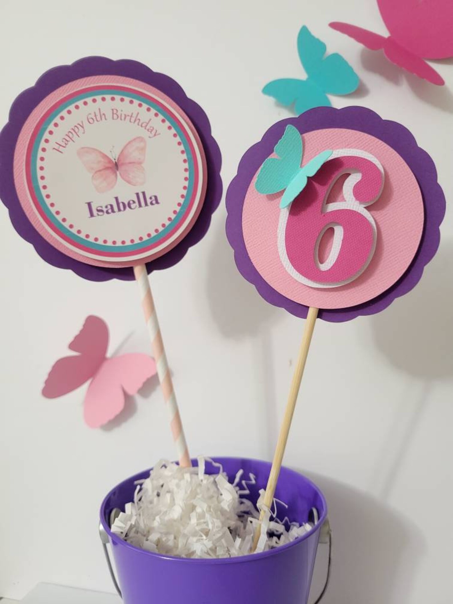 Butterfly Theme Birthday Centerpiece-butterfly - Etsy