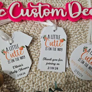 A Little Cutie is on the Way Favor Tag-little Cutie Baby Shower Tags-a ...