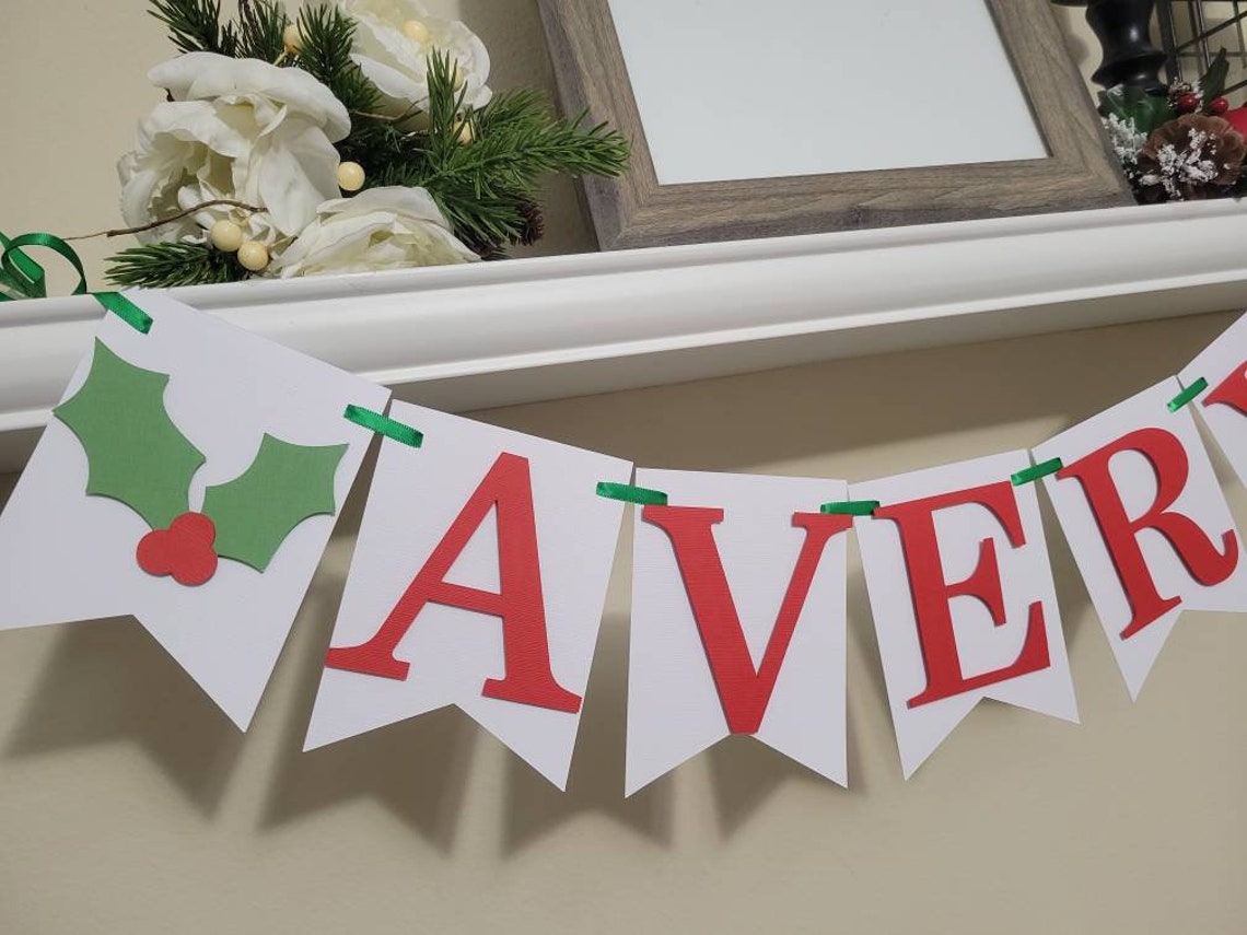 One Christmas Boy Girl Banner-holiday Name Banner-christmas Name Banner ...