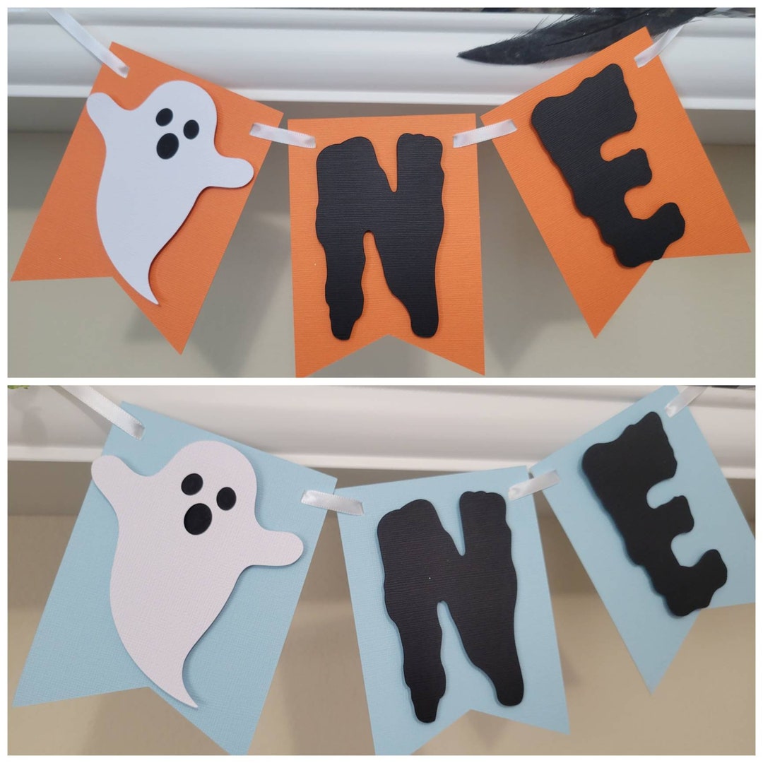 One Ghost Boy Girl Highchair Banner-one Ghost Birthday Banner-one ...