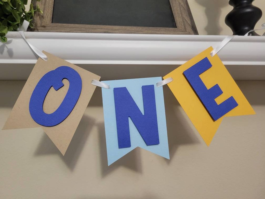 One Boy Highchair Banner-one Boy Birthday Banner-one Banner-boy One ...