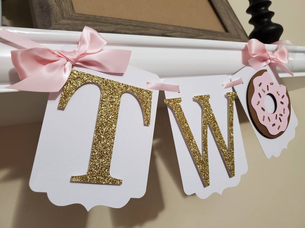 Two Donut Banner-Donut Two Banner-donut Birthday one | Etsy