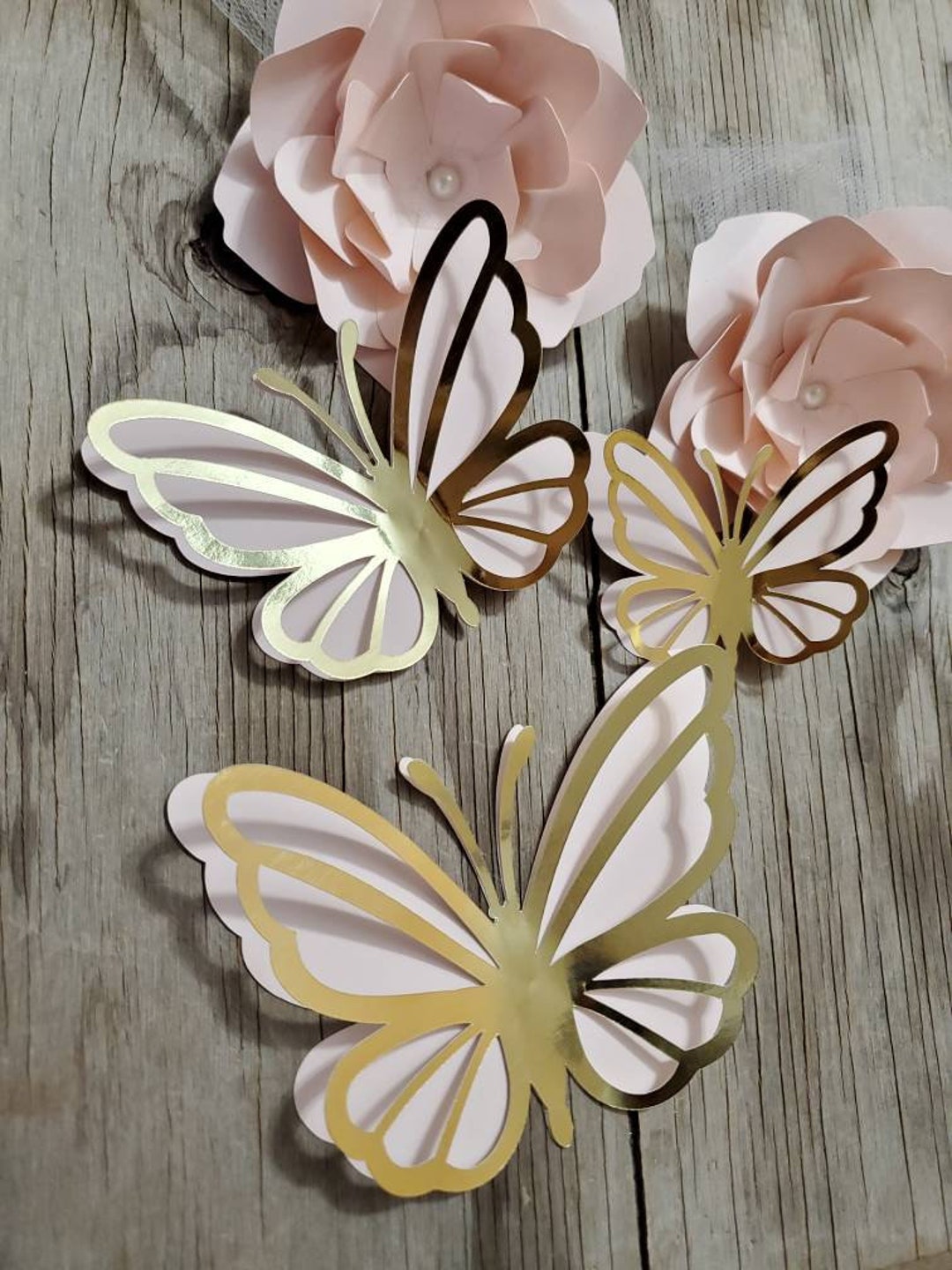6pc Gold Butterflies Nursery Decor-foil 3d Butterfly-butterflies Wall ...