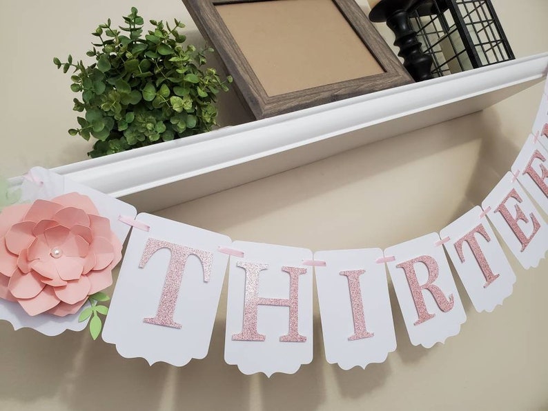 13 Girl Banner-thirteen Birthday Banner-thirteen Flower | Etsy