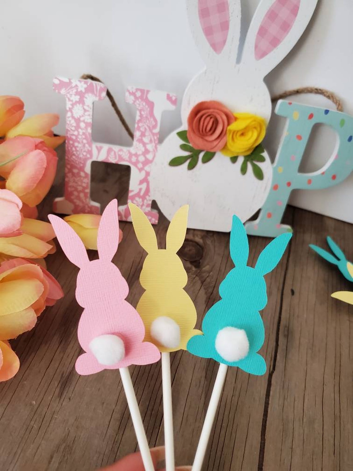 Bunny Cupcake Toppers-bunny Party Cupcake Toppers-easter Bunny | Etsy