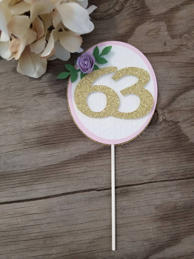 60 cake topper-Age cake topper-glitter age cake topper-63 cake | Etsy