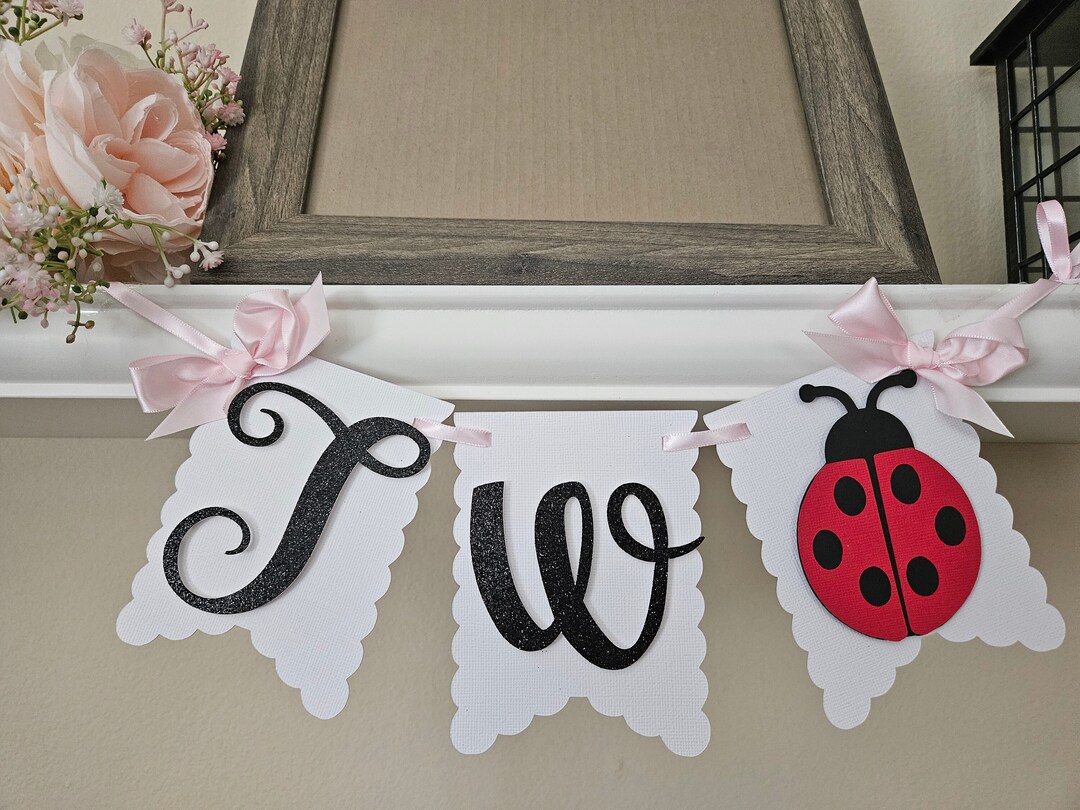 Ladybug Two Banner-lady Bug Theme Birthday Banner-ladybug Banner ...