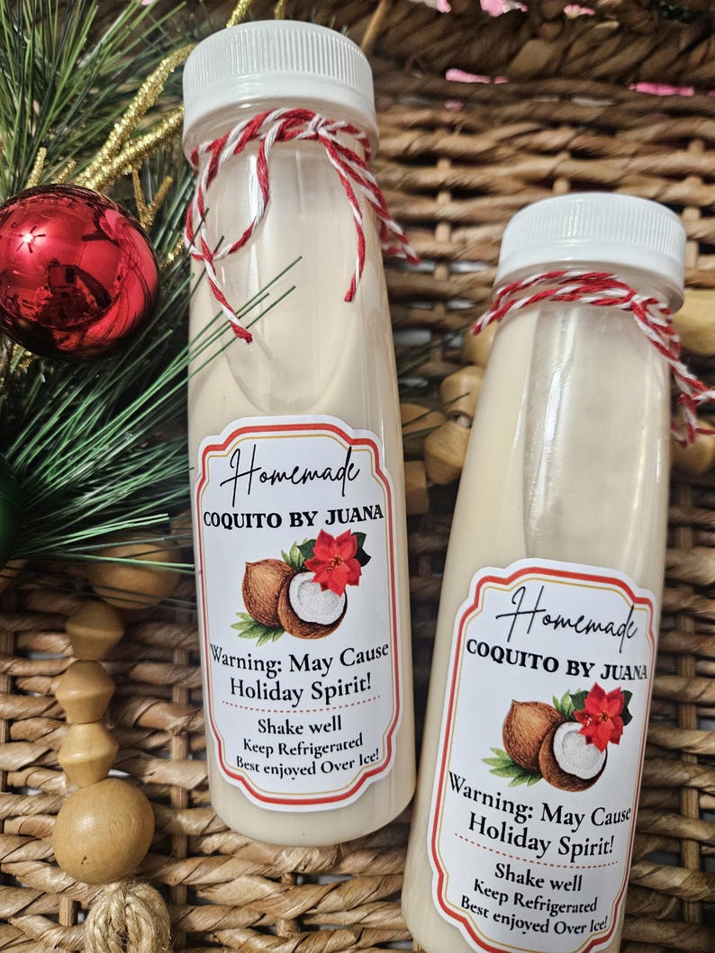 Coquito Gift Labels-christmas Coquito Label Tag-holiday Bottle Tags ...