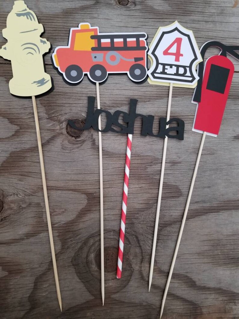 Fire Truck Birthday Centerpiece-fire Truck Centerpiece-fire Man Party ...