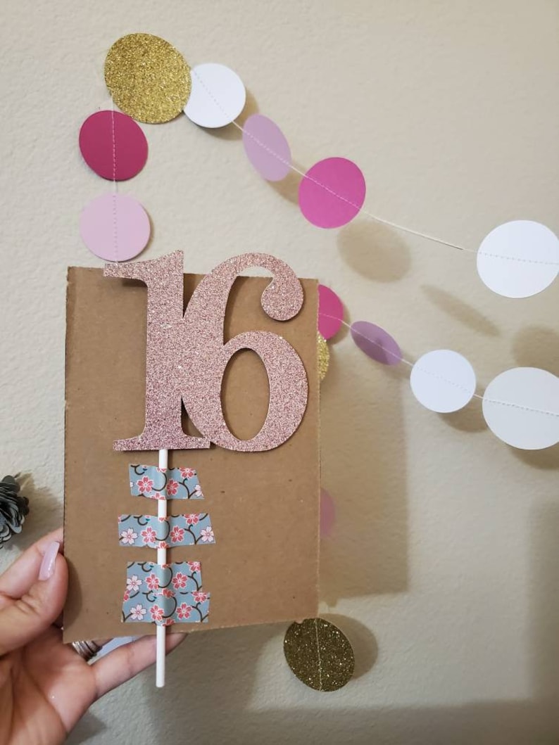 16 Cake Topper Any Age Cake Topper Glitter Cake Topper-16 - Etsy