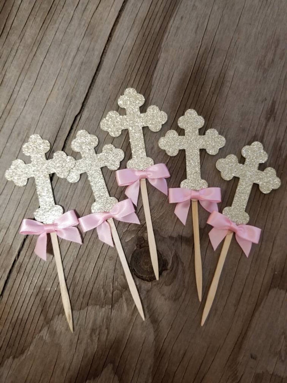 Baptism Cross Cupcake Toppers-boy Girl Cross Cupcake - Etsy