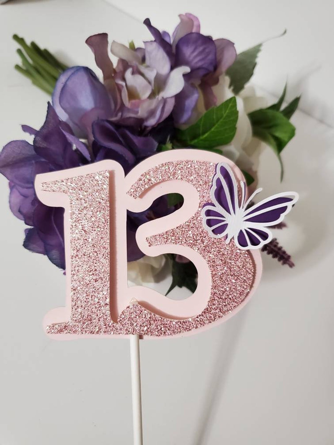 13 Cake Topper-13 Butterfly Cake Topper-butterfly Birthday Cake Topper ...