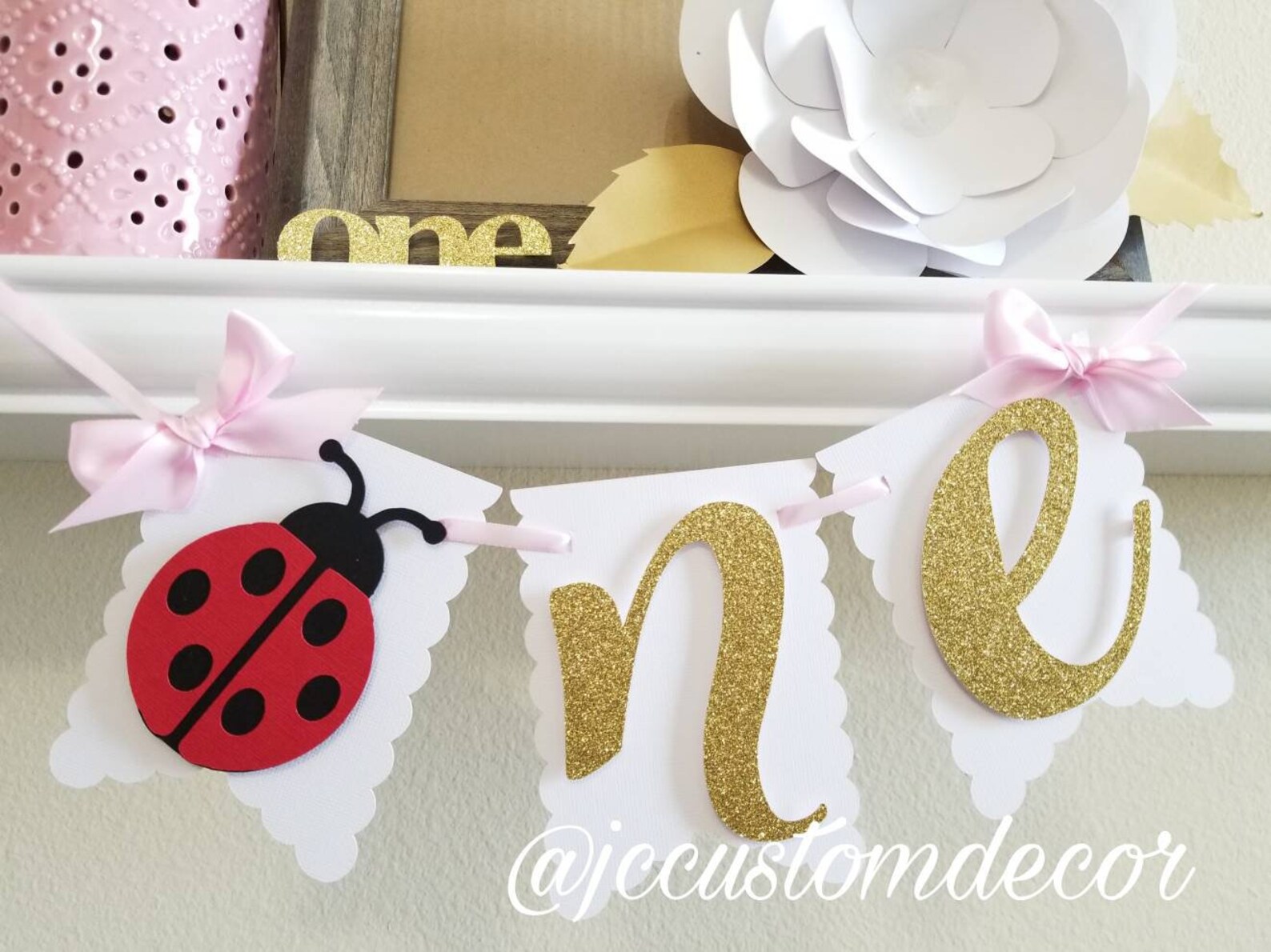 Ladybug One Banner-lady Bug Theme Birthday Banner-ladybug - Etsy