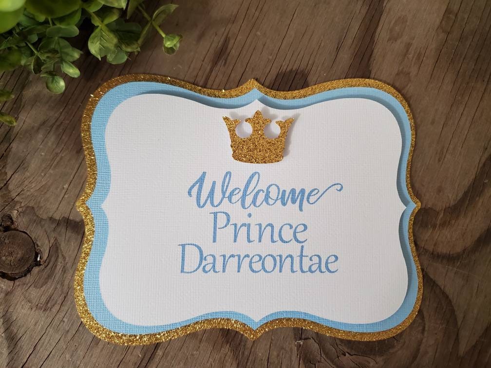 Prince baby theme diaper cake tag sign-Royal diaper cake tag | Etsy