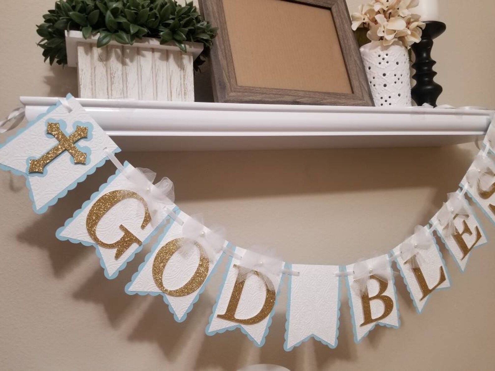 God Bless Boy Banner-baptism Boy Banner-god Bless-mi Bautizo | Etsy