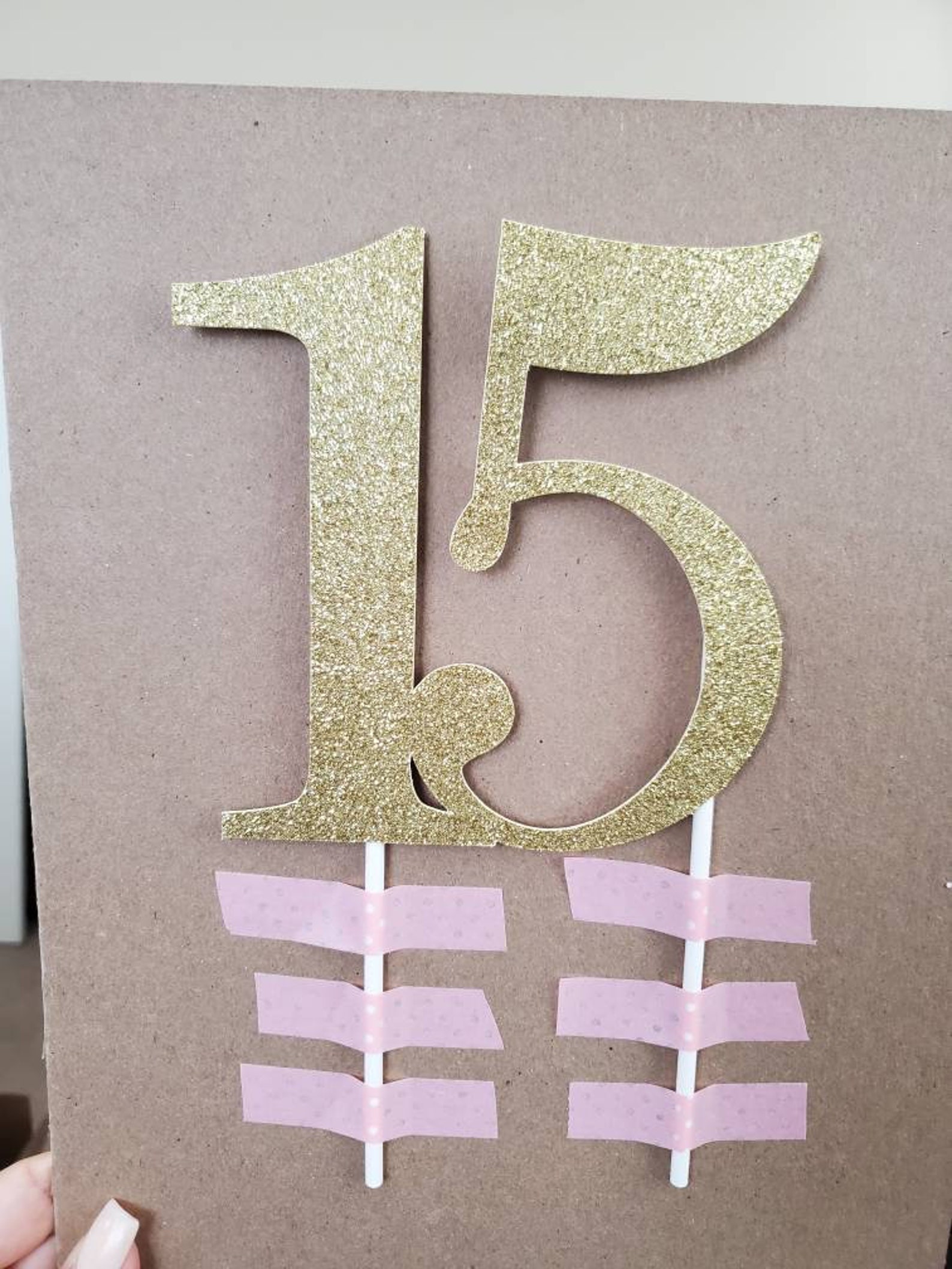15 Cake Topper Any Age Cake Topper Glitter Cake Topper-15 - Etsy