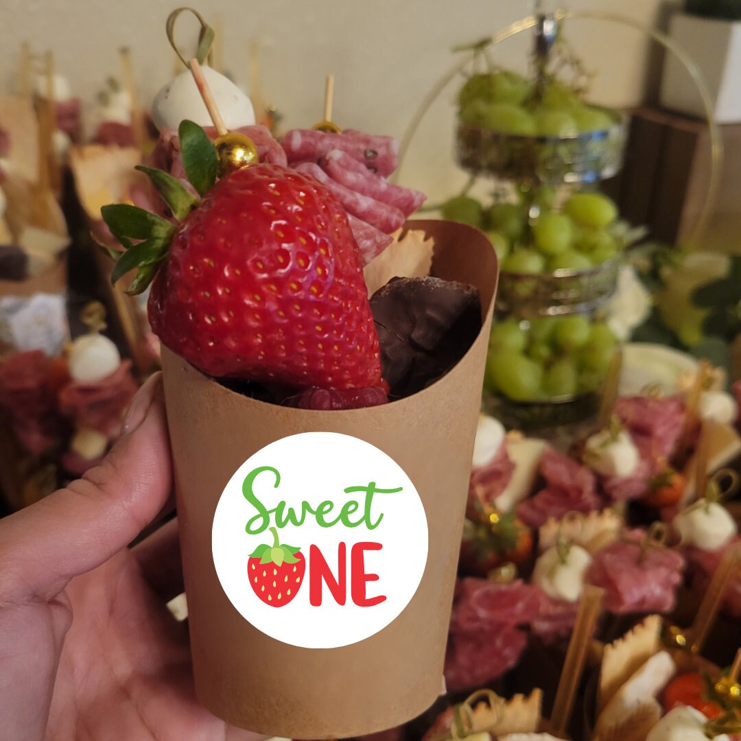 Strawberry Sweet One Birthday Sticker Labels-sweet One Birthday Favors ...