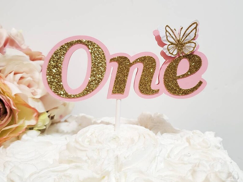 One Girl butterfly cake topper-One girl cake topper-First | Etsy