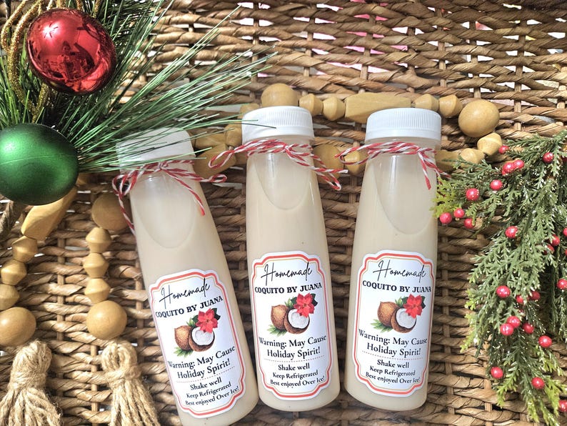 Coquito Gift Labels-christmas Coquito Label Tag-holiday Bottle Tags ...