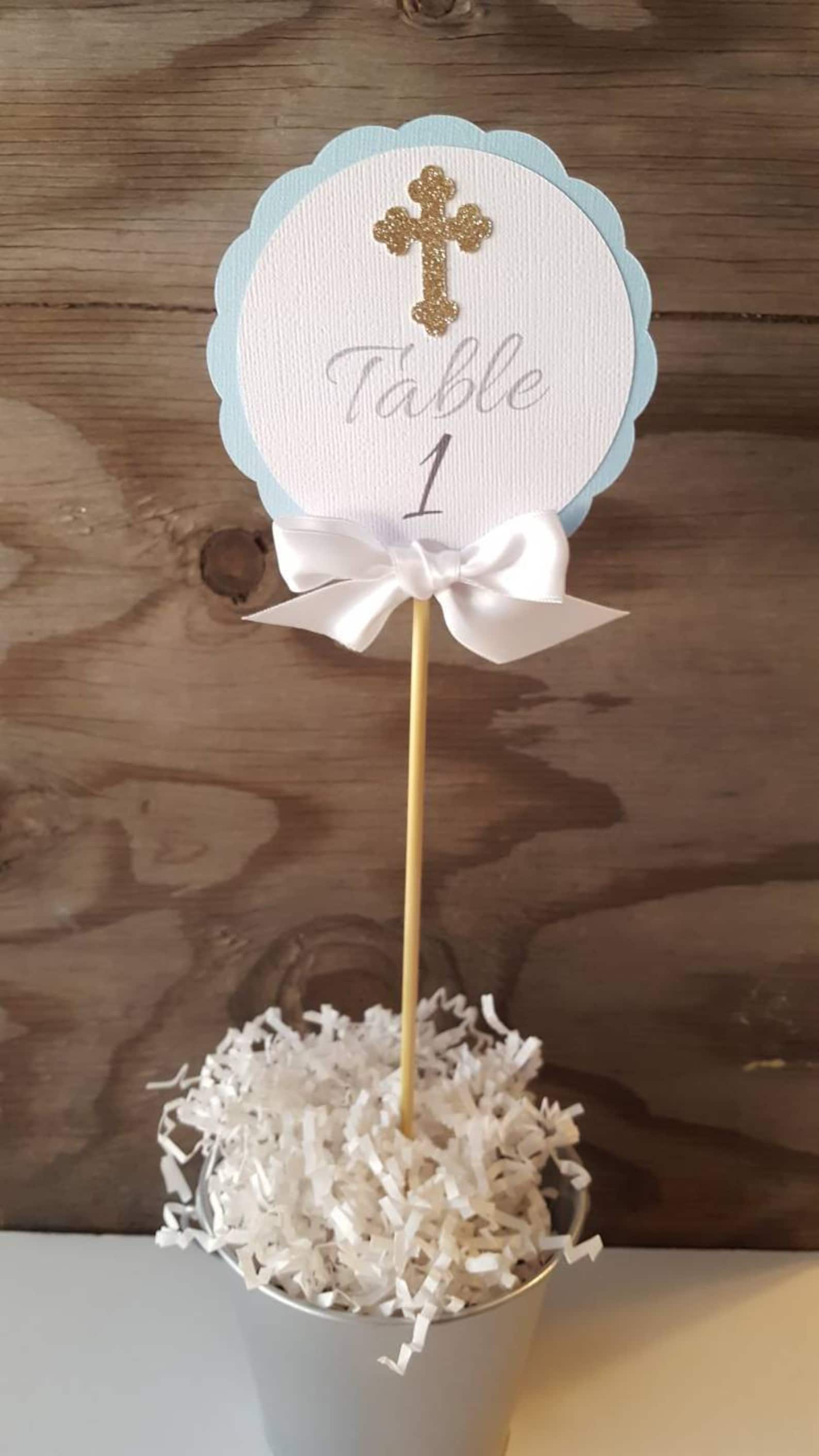 Baptism Table Number Centerpiece-baptism Table Numbers-table | Etsy