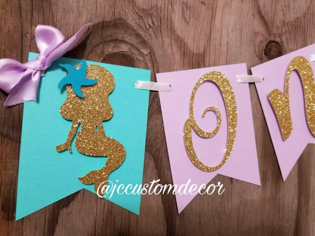 Mermaid Seashell One Banner-mermaid One Banner-under the Sea Birthday ...