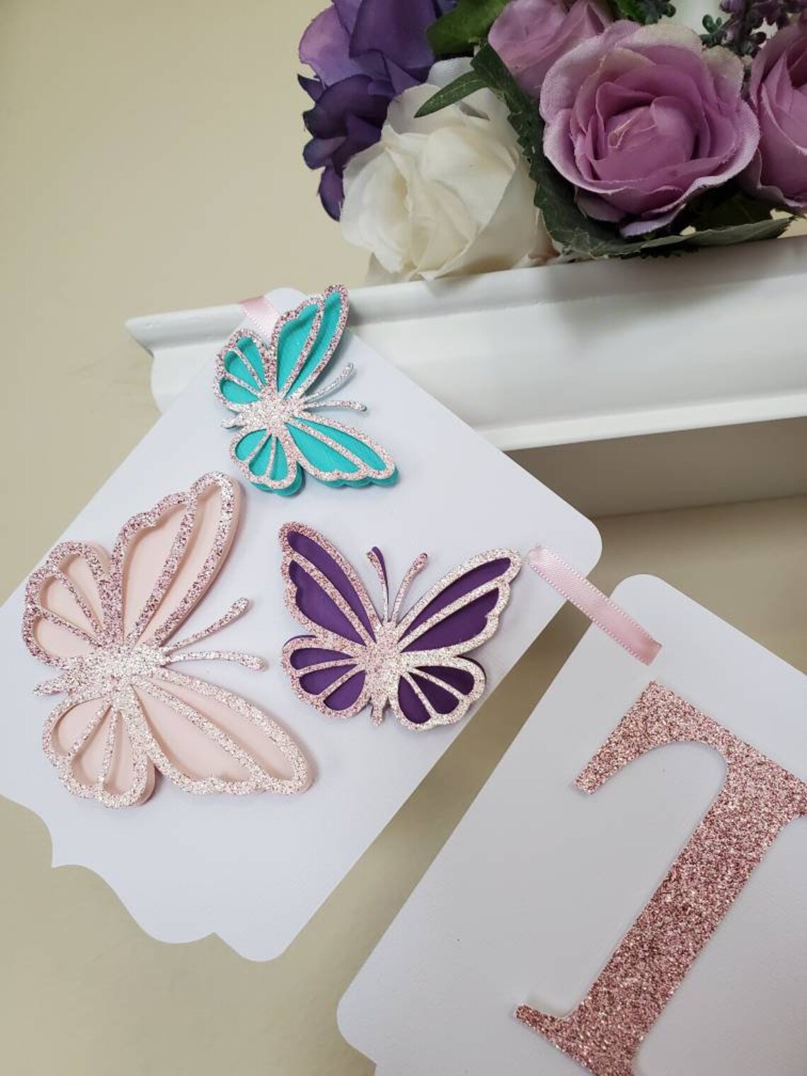 13 butterfly girl banner-Thirteen birthday butterflies | Etsy