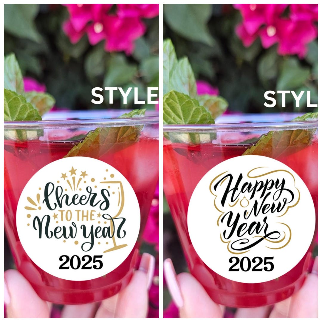 NYE 2025 Cocktail Decal Labels 2025-new Years 2025 Drink Labels-nye ...