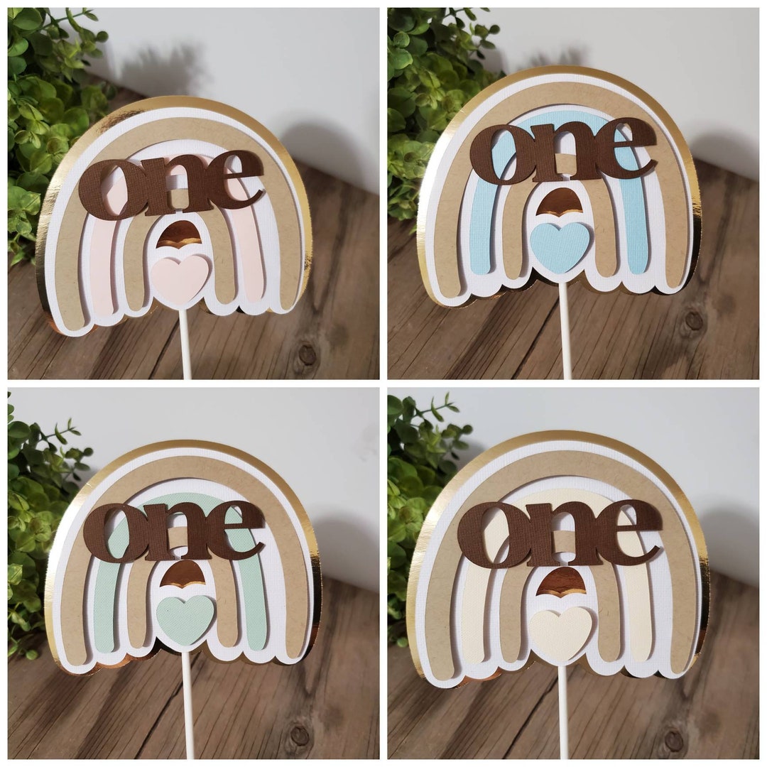 Boho Rainbow One Cake Topper-boho Rainbow Cake Topper-1st Birthday Boho ...