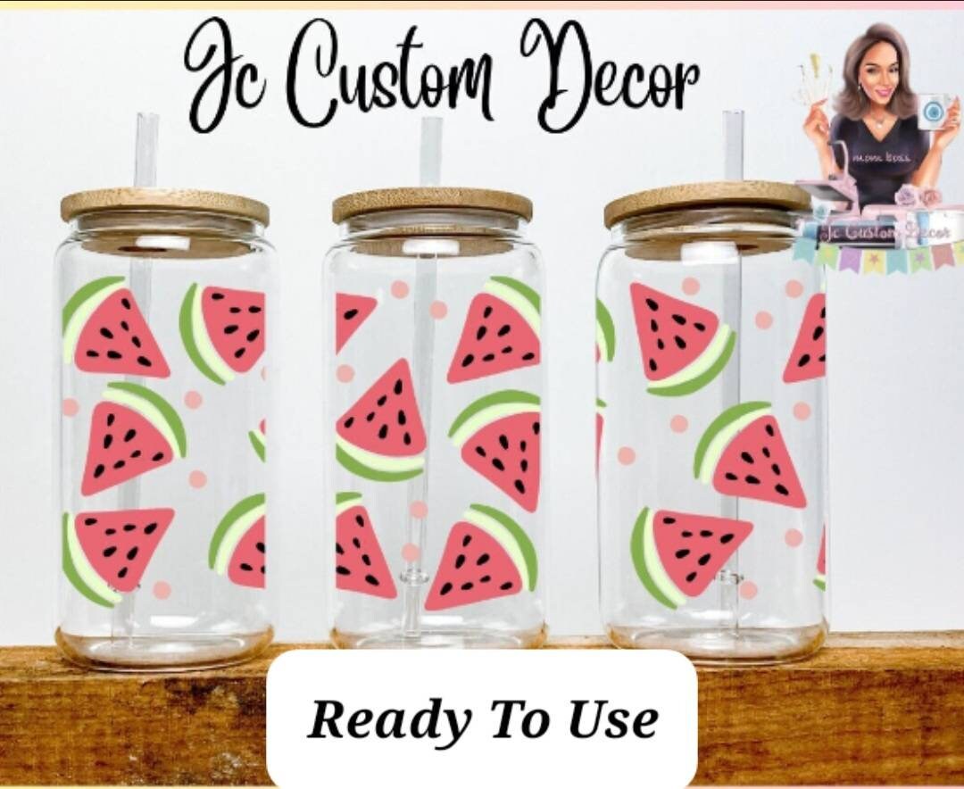 Watermelon Libbey Beer Can Glass-watermelon Trendy Iced Coffee Glass ...