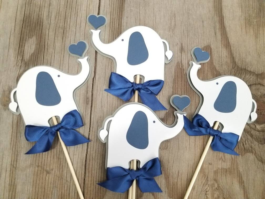 Navy Blue Baby Elephant Centerpiece-pink Elephant Baby Shower | Etsy