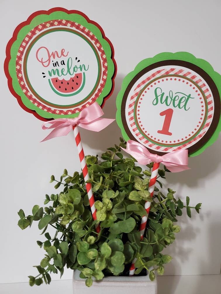 One in a Melon Centerpiece-watermelon Birthday - Etsy