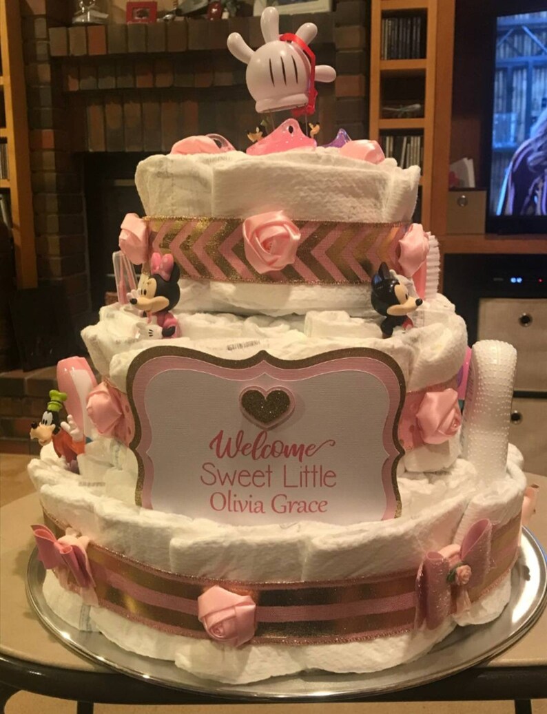 Welcome Baby Girl Tag-diaper Cake Sign-baby Girl - Etsy