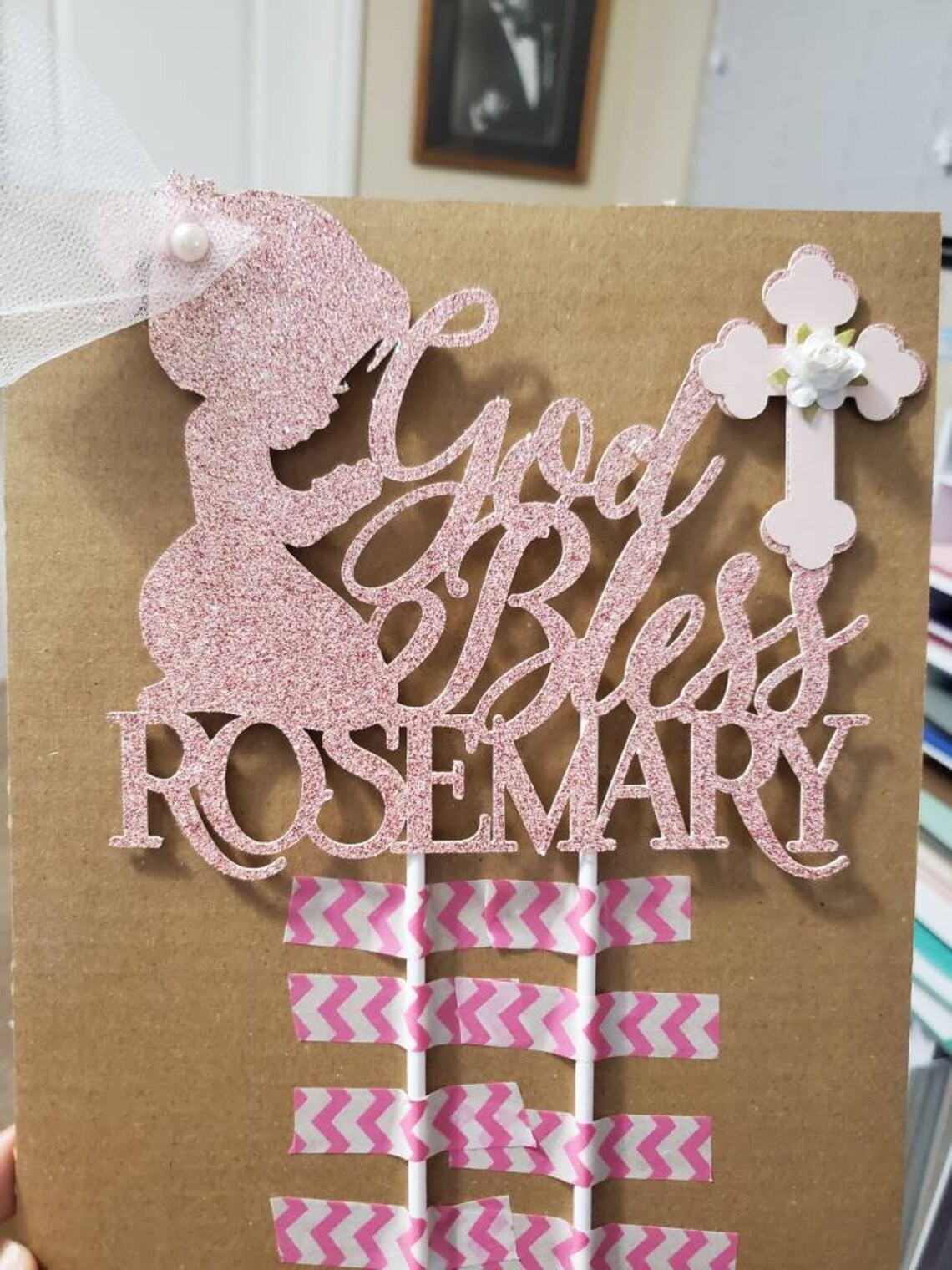 First Communion Girl Cake Topper-veil Communion Cake - Etsy