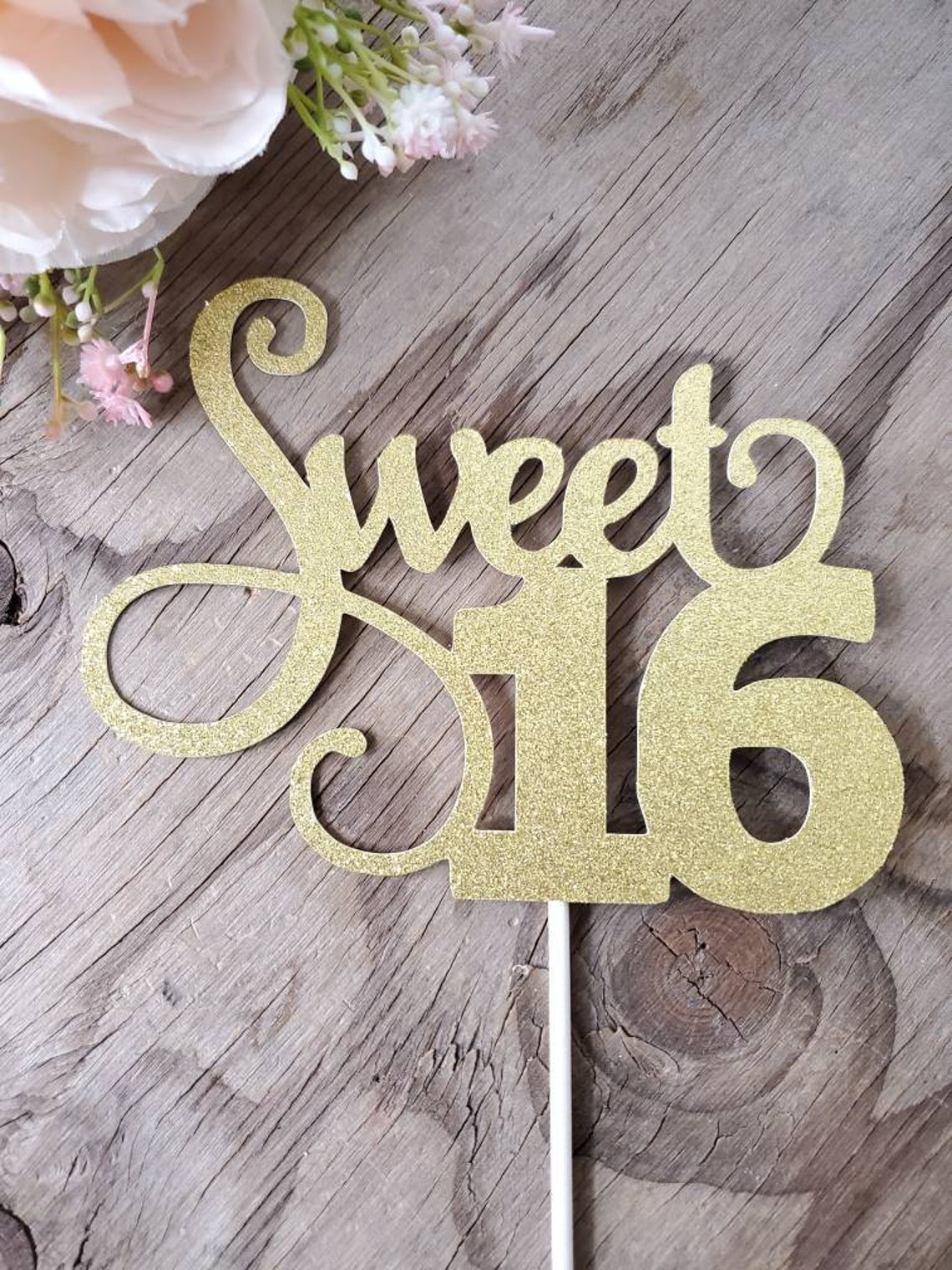 Sweet 16 cake topper-Sweet 16th birthday topper-Sweet 16 | Etsy