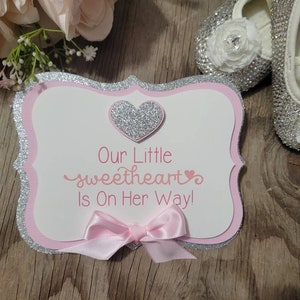 Baby Girl Sweetheart Diaper Cake Sign-baby Girl Centerpiece-girl Baby ...