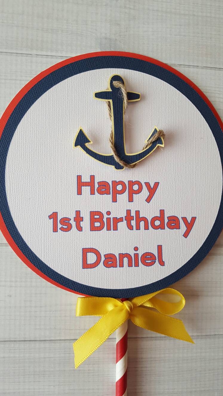 Nautical Anchor Cake Topper-nautical Birthday Theme-nautical - Etsy