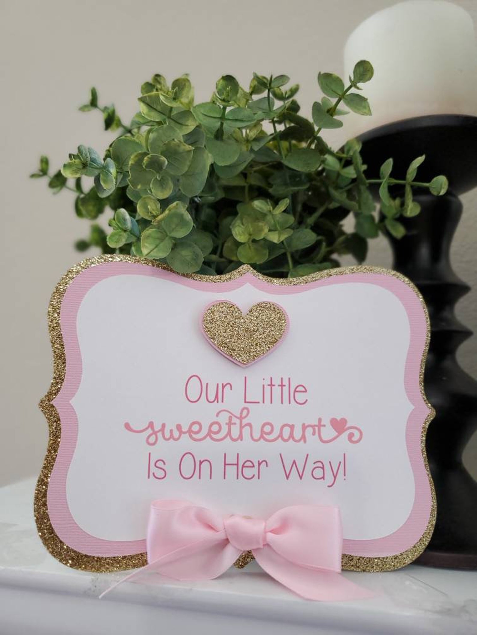 Baby Girl Sweetheart Diaper Cake Sign-baby Girl Centerpiece-girl Baby ...