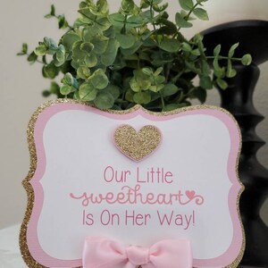 Baby Girl Sweetheart Diaper Cake Sign-baby Girl Centerpiece-girl Baby ...